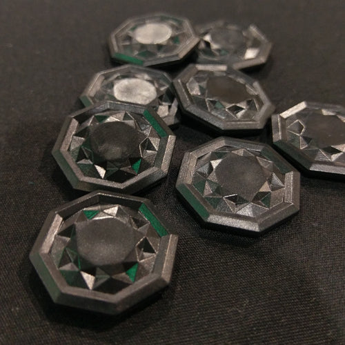 Black Plastic Exhaustion Tokens – Th3rd World Studios
